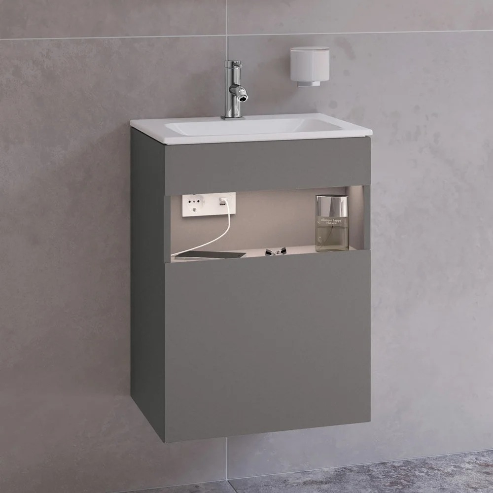 Тумба с раковиной Keuco Stageline 32822 46 см, L, с подсветкой ...